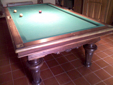 Walnut carom billiards table by Fabbrica Biliardi Rutigliani, 19th ...