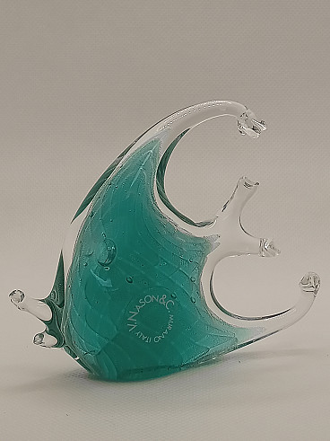 Turquoise Murano glass fish sculpture by Vincenzo Nason, 1980s | intOndo