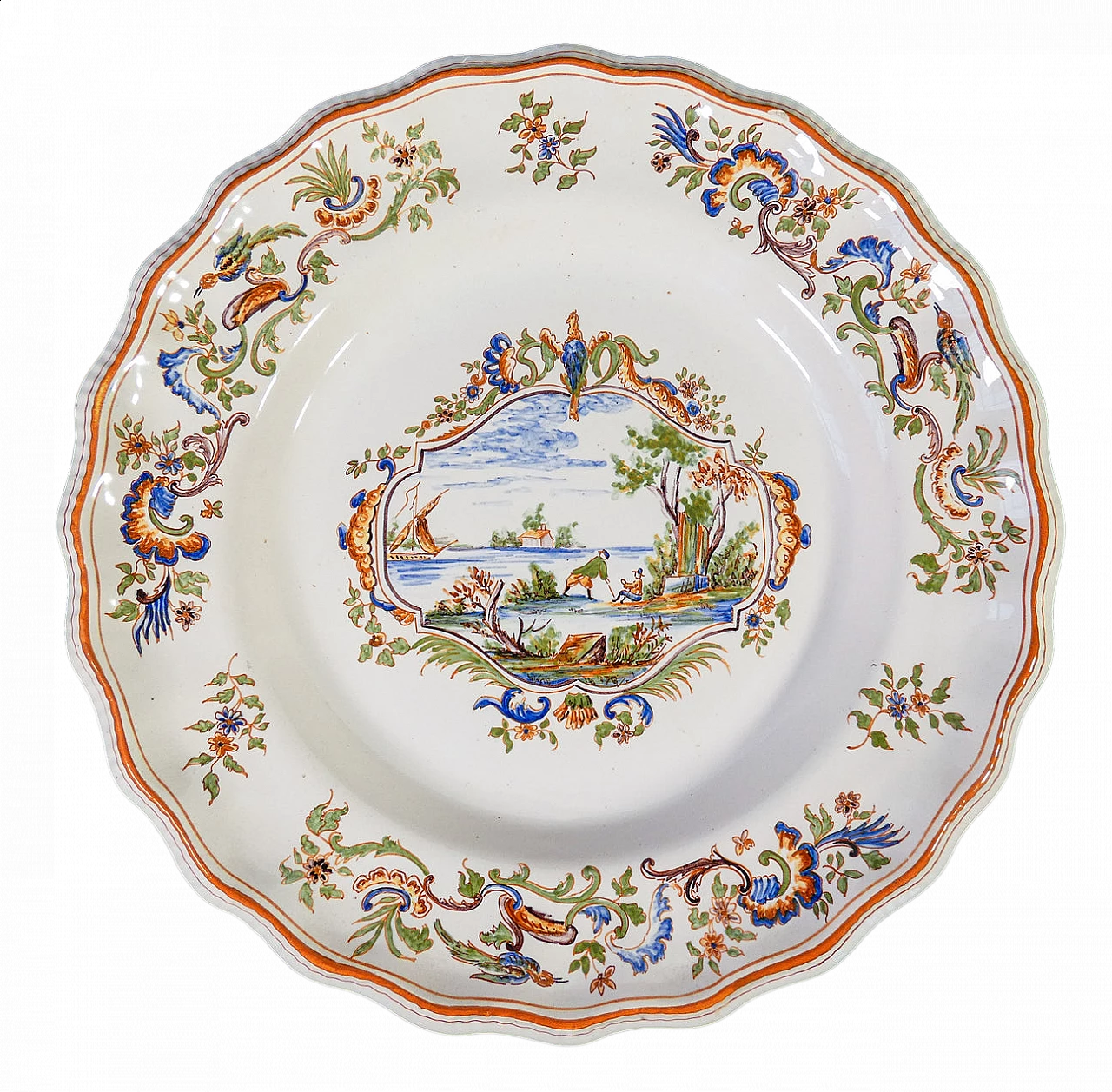 Hand-painted Moustiers ceramic plate, 18th century | intOndo