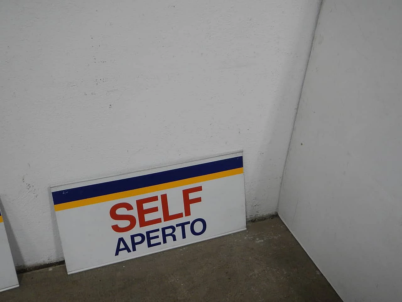 Double-sided iron sign of self gas station, 1980s | intOndo