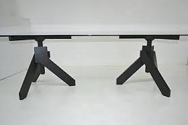 Wood and crystal Vidun table by Vico Magistretti for De Padova, 1980s ...