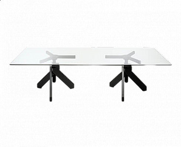 Wood and crystal Vidun table by Vico Magistretti for De Padova, 1980s ...