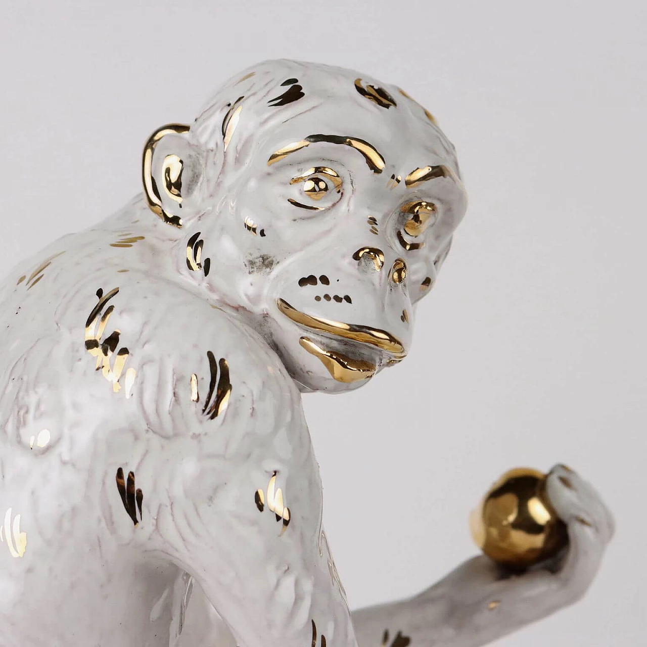 Glazed and gilded terracotta monkey sculpture, 1950s | intOndo