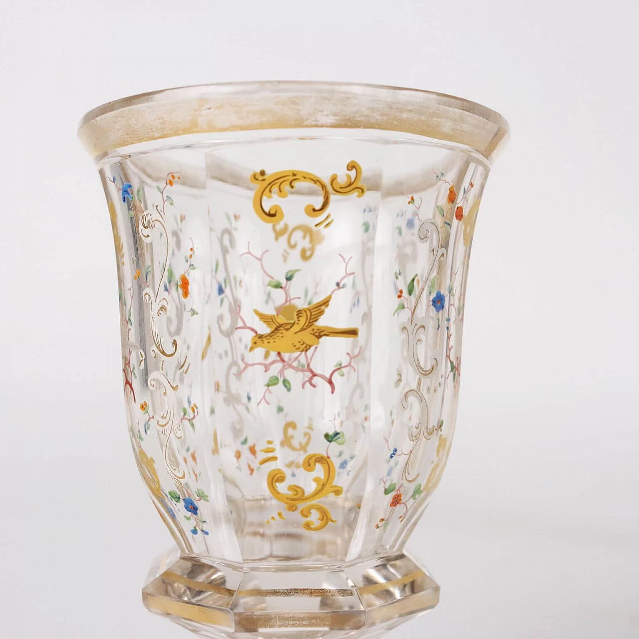 10 Beveled glass beakers with decorations, 19th century | intOndo