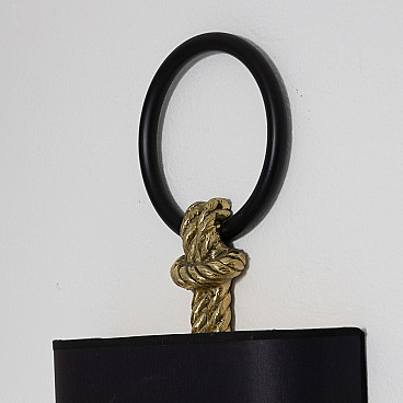 Pair of brass and fabric wall lights by Banci for Gucci, 1970s | intOndo