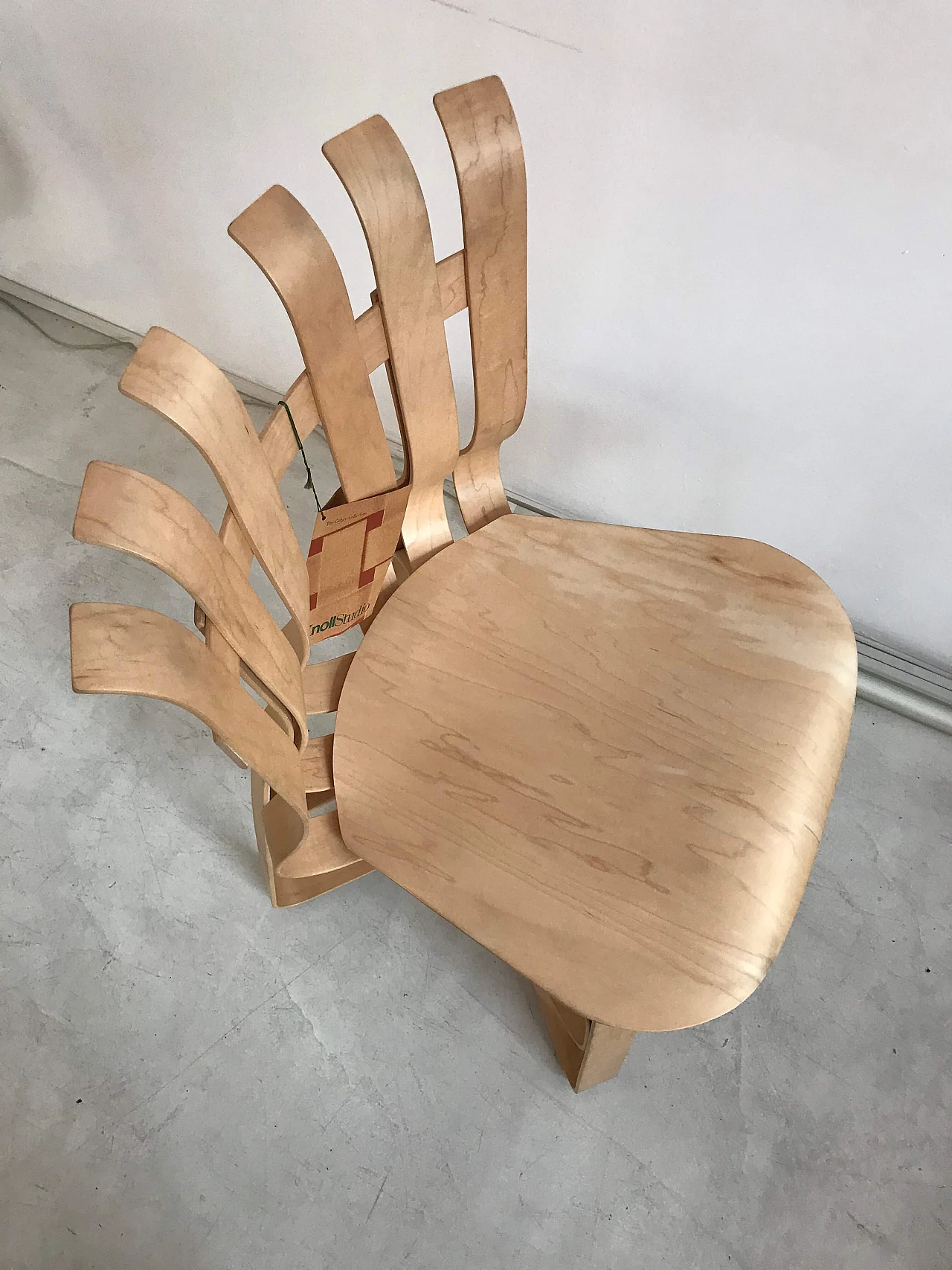 Pair of Hat Trick maple chairs by Frank Gehry for Knoll USA, 1993 | intOndo
