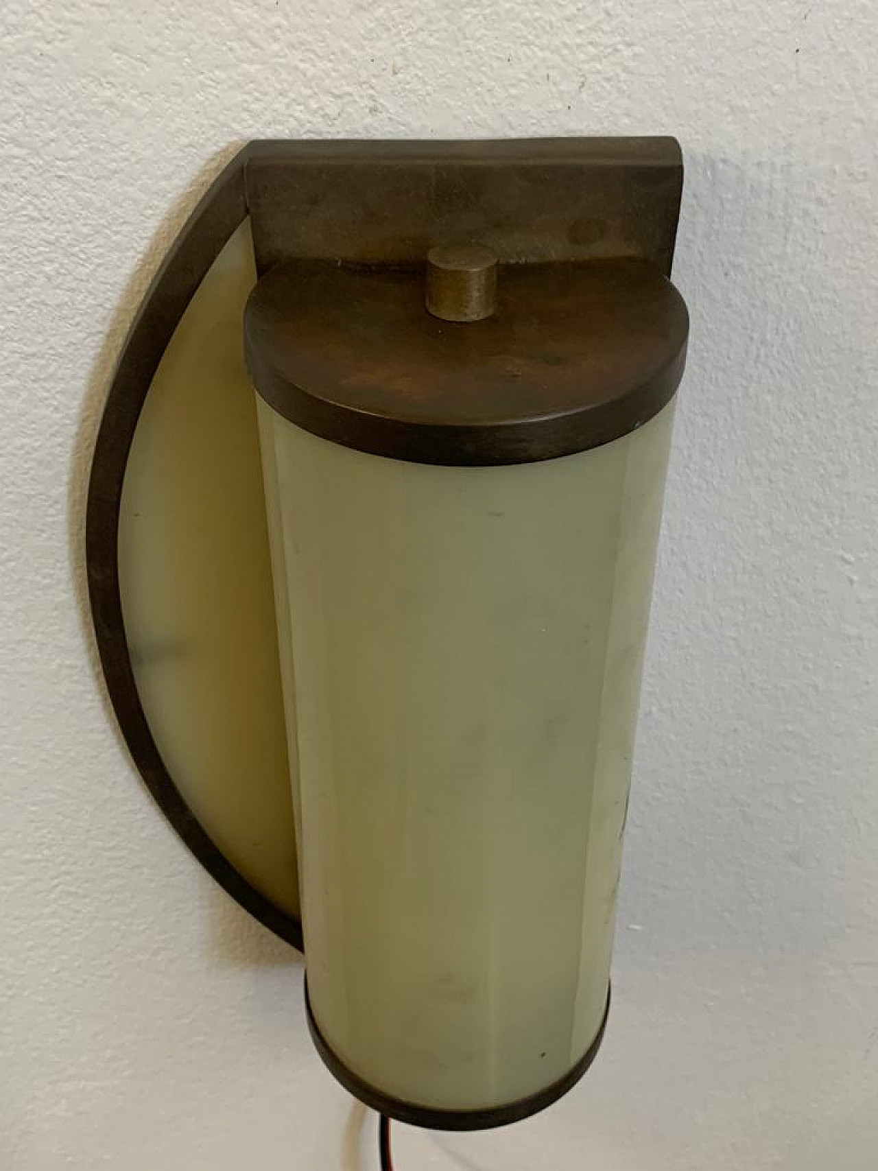 Brass and ivory opaline glass ship wall light, 1920s | intOndo