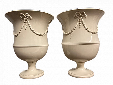 Pair of Victorian glazed ceramic vases, 19th century | intOndo