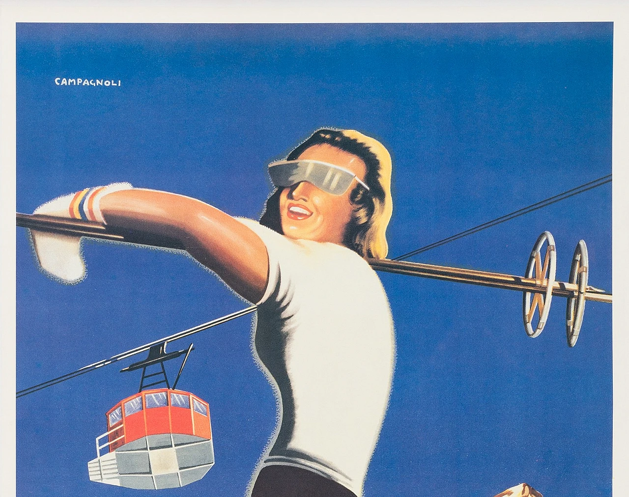 Poster Vercelli and its Snowfields by A. Campagnoli, 1970s | intOndo