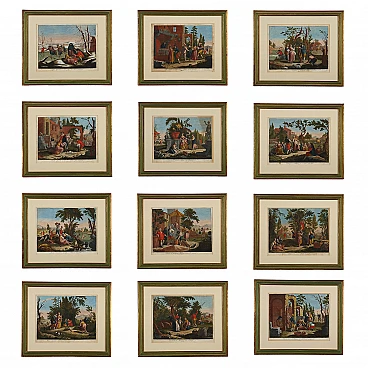 Giovanni Battista Cecchi, 12 etchings months of the year, 18th century ...