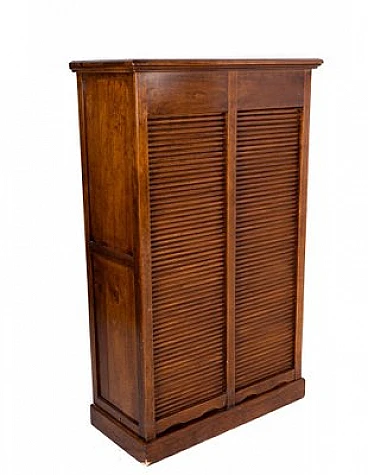 Wooden shutter cabinet with 2-sliding shutters, mid-20th century | intOndo