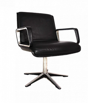 Leather and aluminum Delta 2000 armchair by Wilkhahn, 1960s | intOndo