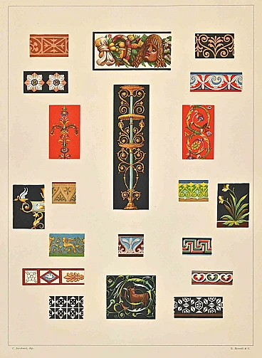 Carlo Jacobucci, Decorative Motifs - Roman Styles , Lithograph 19th ...