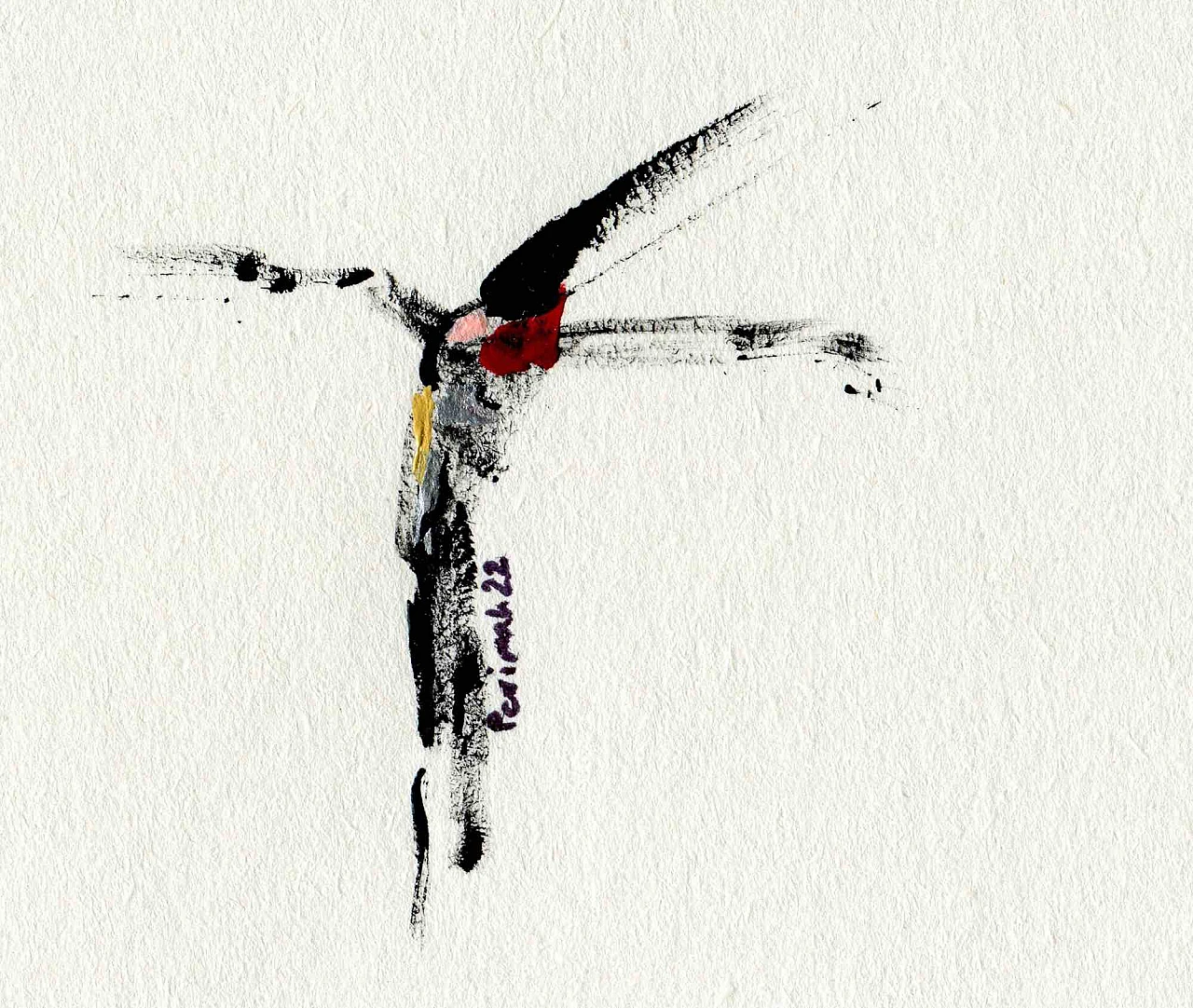 Parimah Avani, The Blossom of Freedom, Drawing-Ink Acrylic 2000s | intOndo