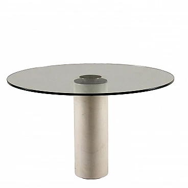 M4 table in white marble and crystal by Angelo Mangiarotti for Skipper ...