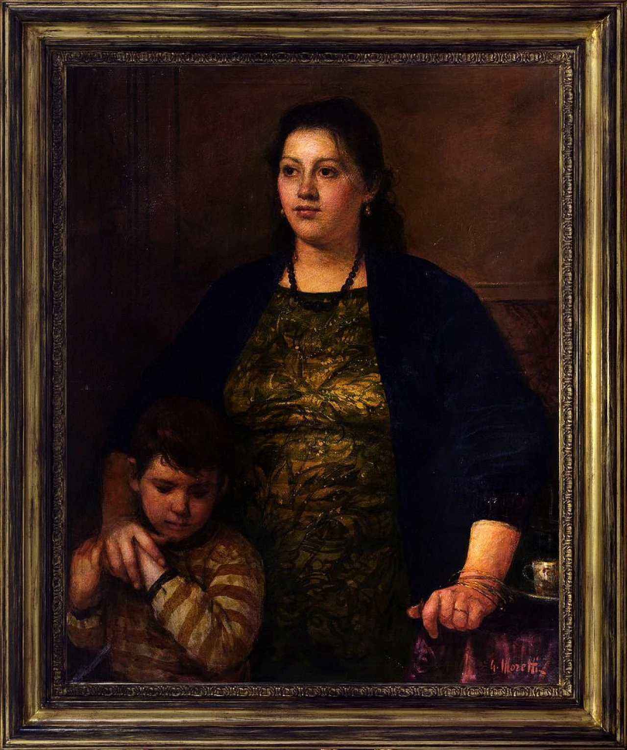 Interno by Giacomo Moretti, oil on canvas with frame, 1970s | intOndo