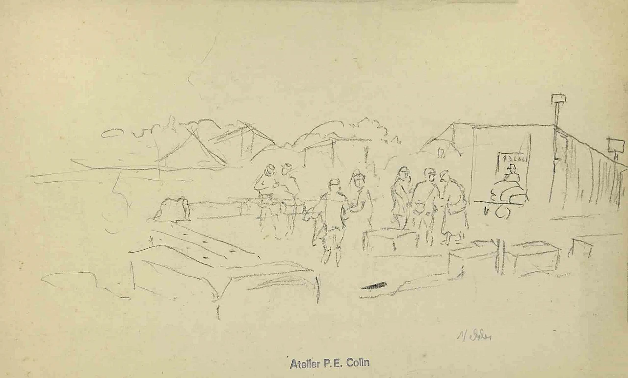 Paul Emile Colin, Soldiers Campsite, Drawing 2000s | intOndo