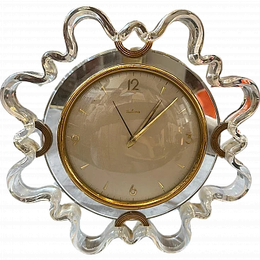 Brass and transparent lucite table alarm clock by Italora, 1950s | intOndo