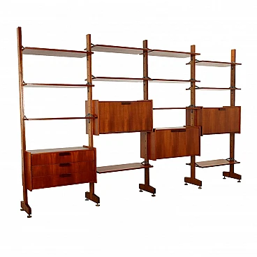 Solid wood and teak veneer bookcase, 1960s | intOndo