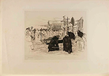 Auguste Lancon, Les Trappistes, Etching Aquatint 19th century | intOndo