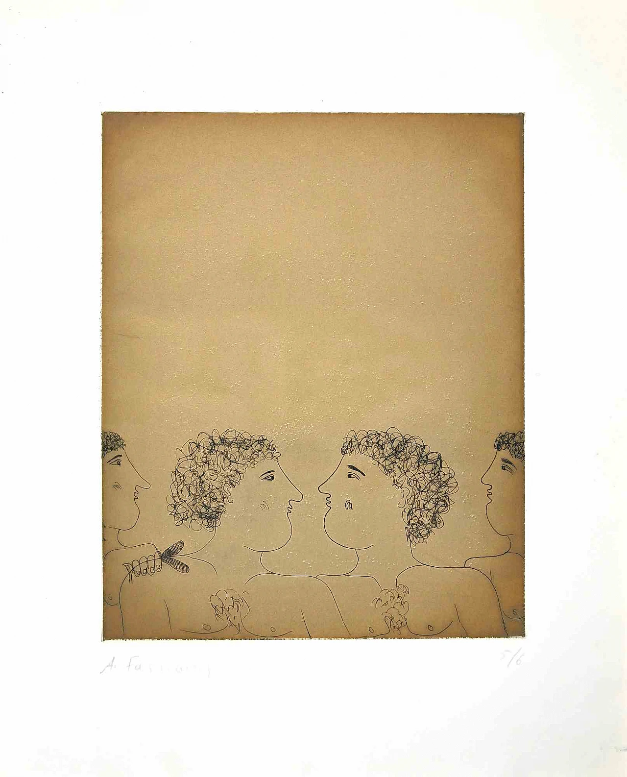 Alekos Fassianos, Boys, Etching 1960s-1970s | intOndo
