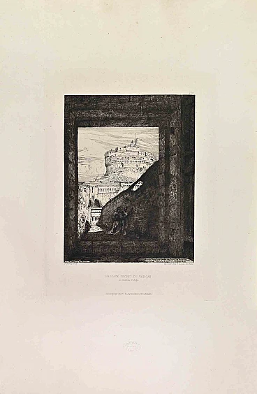 Pierre-Lucien Faure-Dujarric, Passage Secret du Vatican, Etching 19th ...