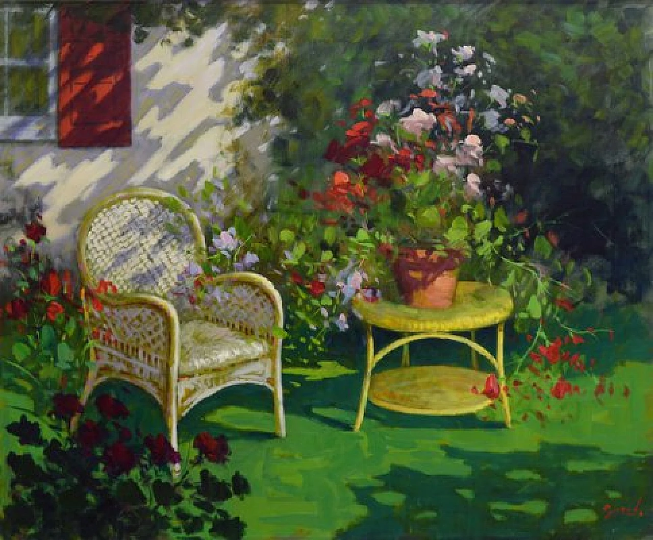 In the garden of Renato Criscuolo, oil on canvas, 2000s | intOndo