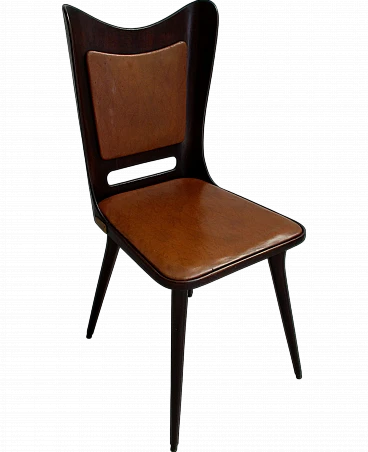 Mario Asnago chair in rosewood and leatherette, 1950s | intOndo