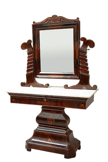 Smith Neapolitan console mahogany feather, 19th century | intOndo