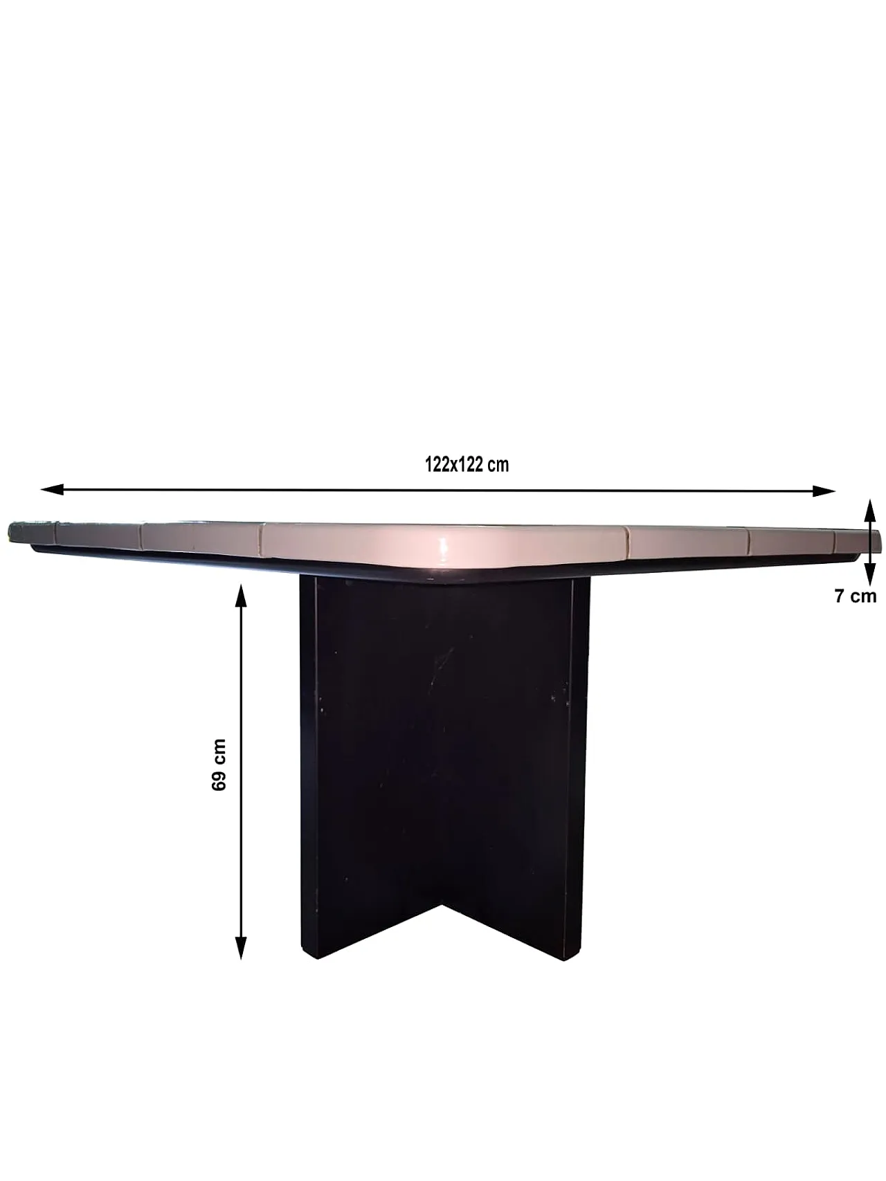 Italian table in ceramic and metal, 1970s | intOndo