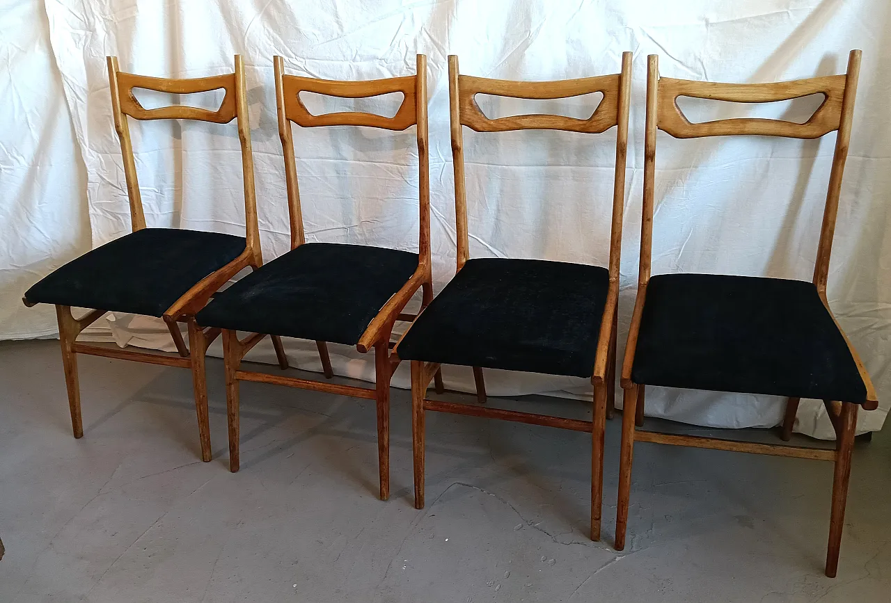4 chairs in Ico Parisi style, 70s | intOndo