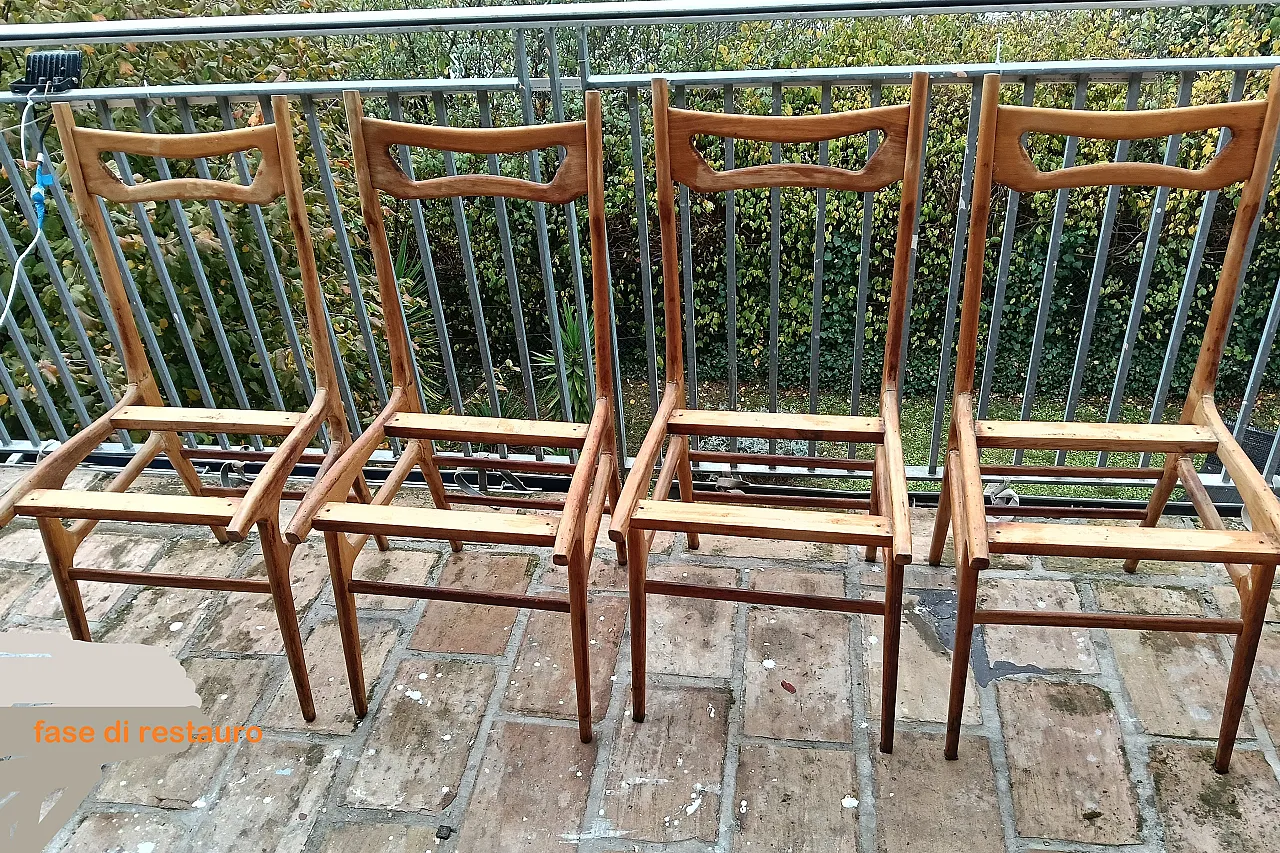 4 chairs in Ico Parisi style, 70s | intOndo
