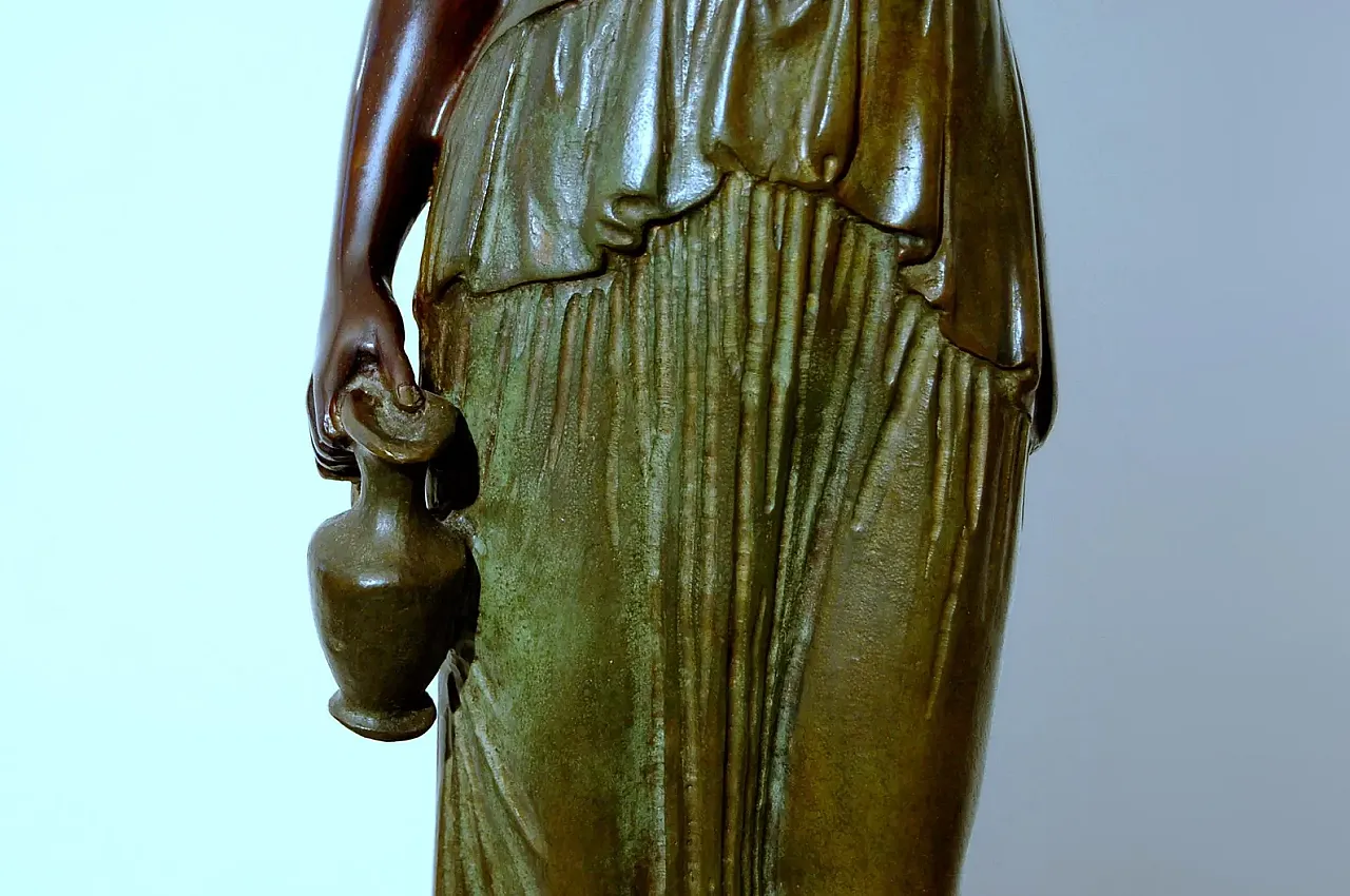 Bronze sculpture, Hebe the Greek goddess by James Hunt, 19th century ...