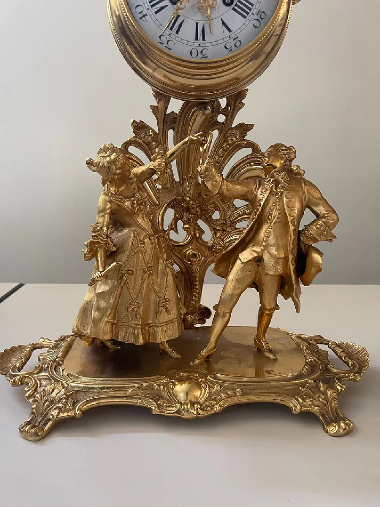 French Style Gilded Bronze Table Clock, 50s | intOndo