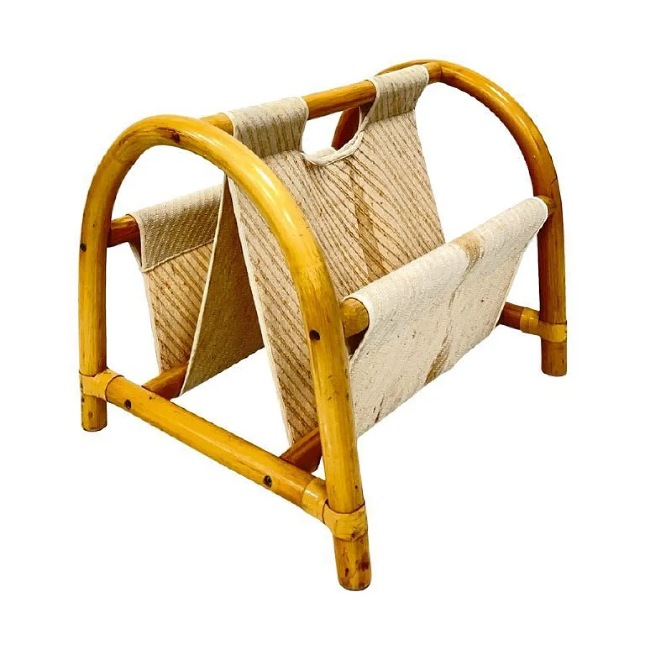 Bamboo magazine rack in boho style, 1970s | intOndo