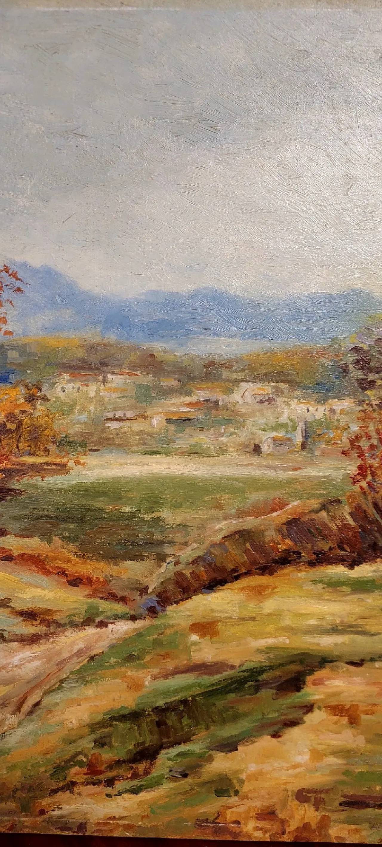 Rural landscape, oil painting on panel, early 20th century | intOndo